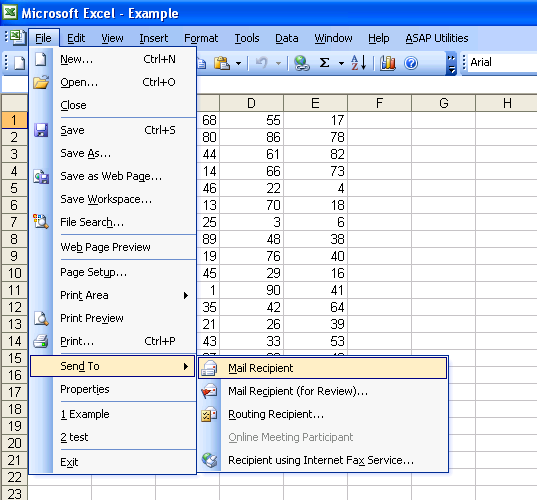 ASAP Utilities For Excel Blog User ion How To Send This Sheet 