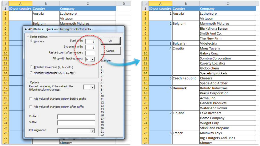 Tip: Auto numbering on steroids - ASAP Utilities Blog