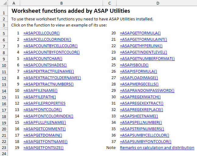 Formulas › 12 Insert Function From The Asap Utilities Library English
