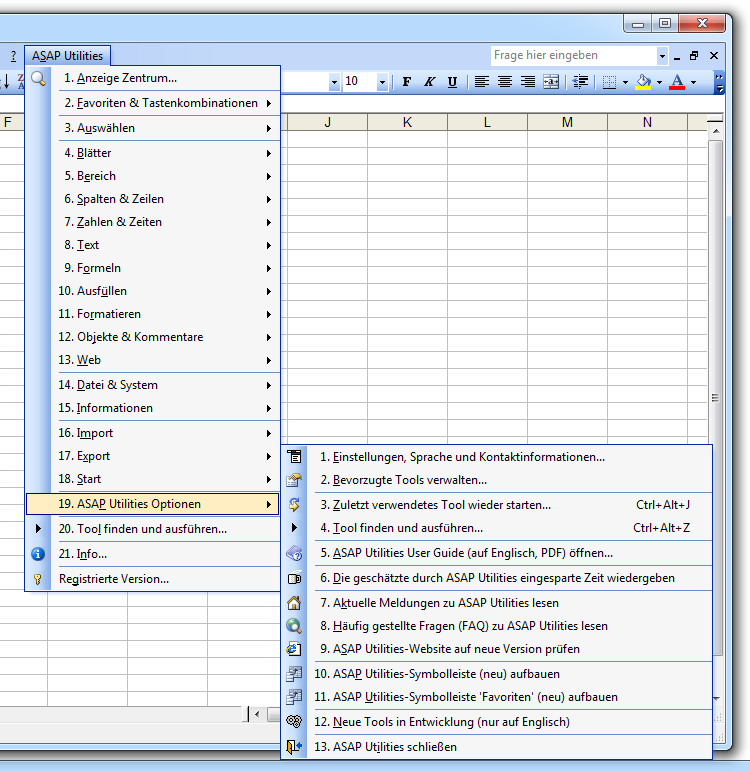 “ASAP Utilities Optionen” utilities - ASAP Utilities, eine Beschreibung ...