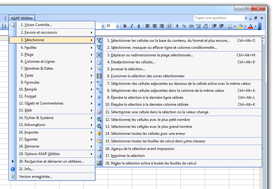 “Sélectionner” utilities - ASAP Utilities, description de ses outils ...