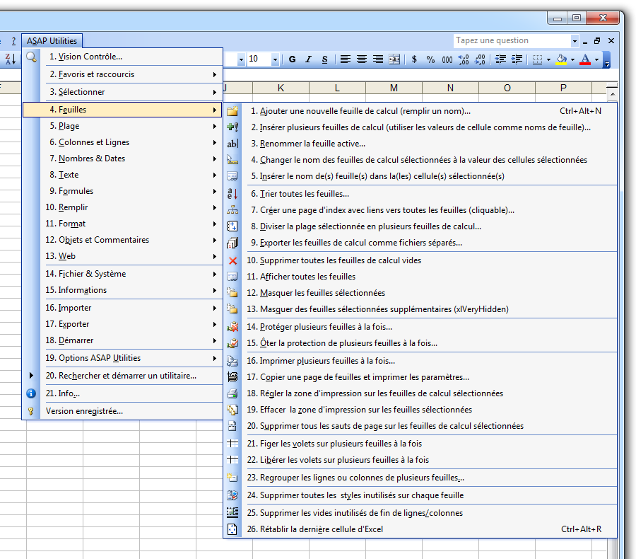 “Feuilles” utilities - ASAP Utilities, description de ses outils Excel ...
