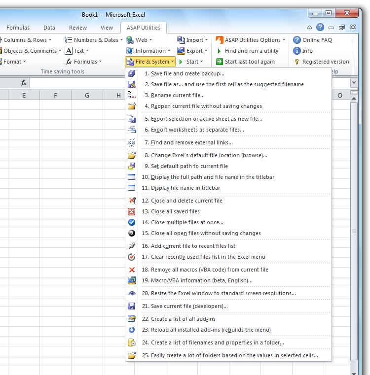 “File & System” utilities - ASAP Utilities, description of our Excel ... “File & System” utilities - ASAP Utilities, description of our Excel ...