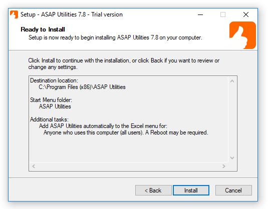 ASAP Utilities for Excel - Detailed step by step installation