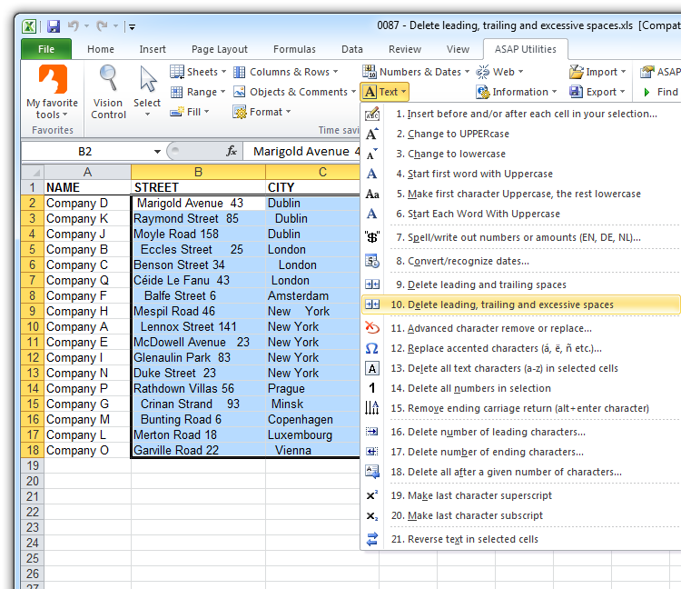 Text 177 Delete Leading Trailing And Excessive Spaces English 