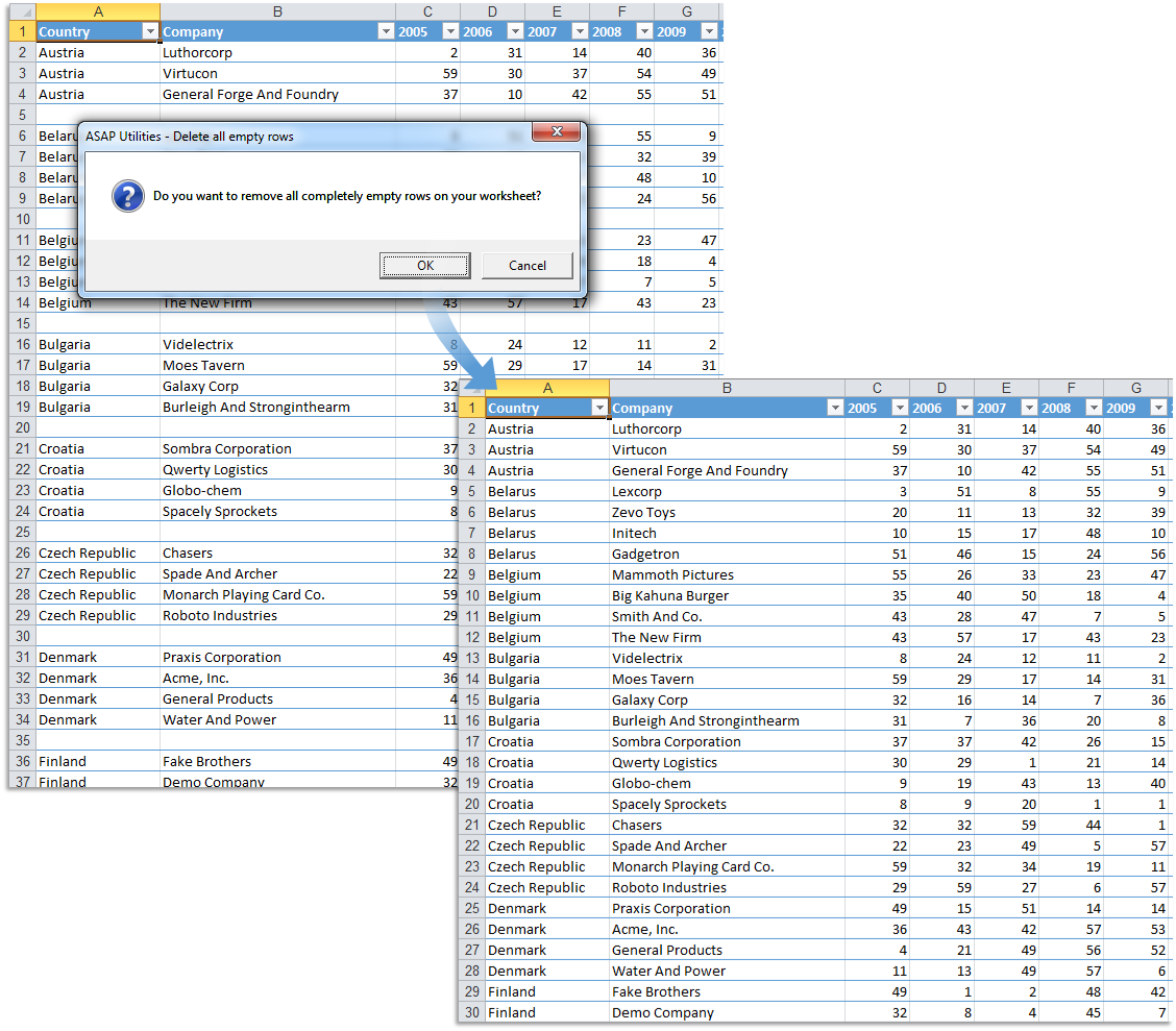 Delete All Empty Rows Extra Features For Excel
