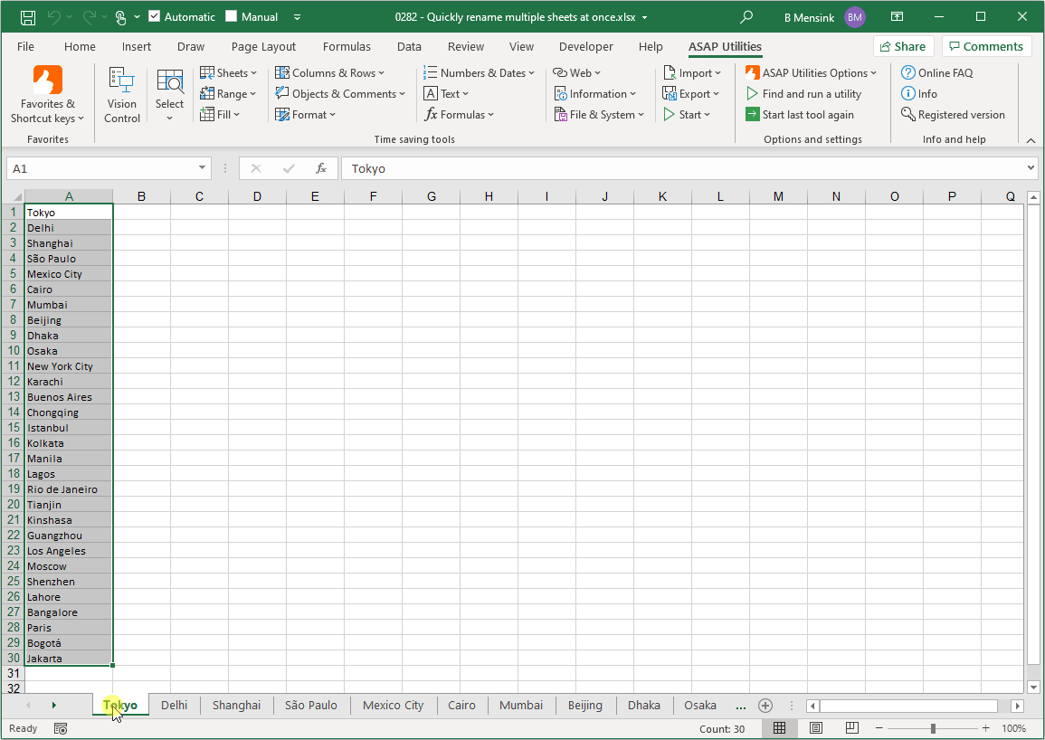 ASAP Utilities for Excel - Changes in version 7.8 - November 3, 2020 ...