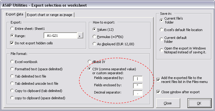 ASAP Utilities For Excel Changes In Version 4 5 2 May 1 2009 
